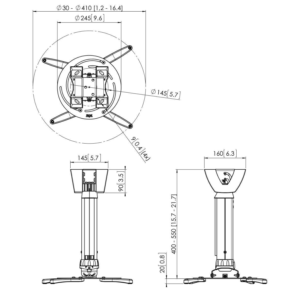 PPC 2540 Projector Ceiling Mount | Vogel's