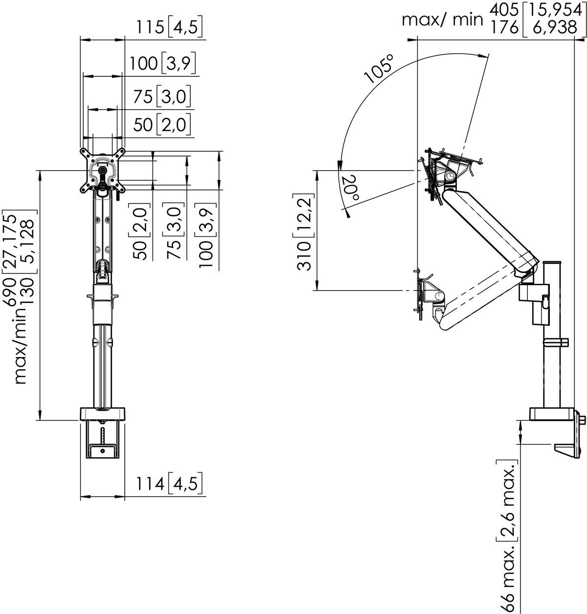 MOMO 4127B Monitorarm Motion Plus | Vogel's