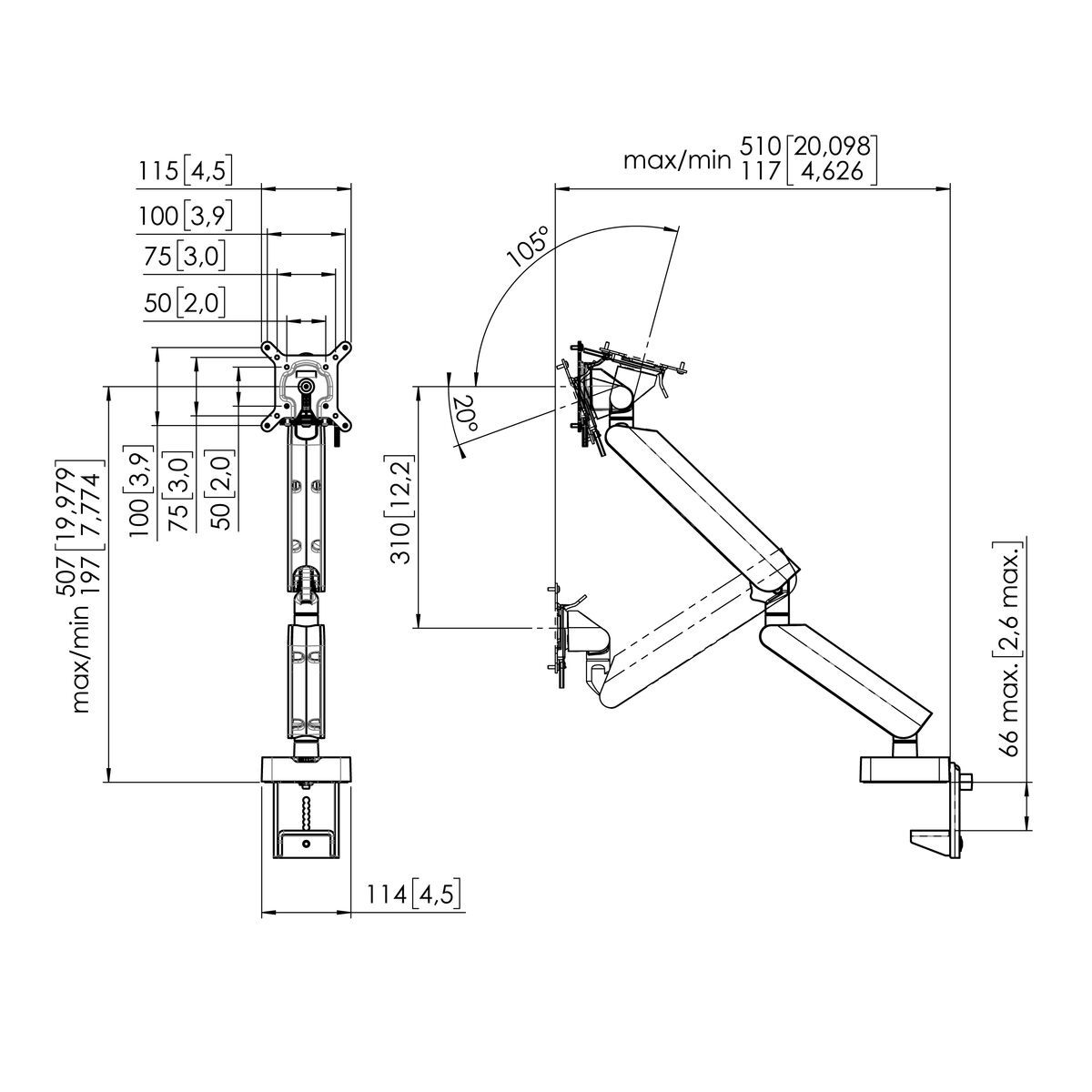 MOMO 4138B Monitorarm Motion Plus | Vogel's